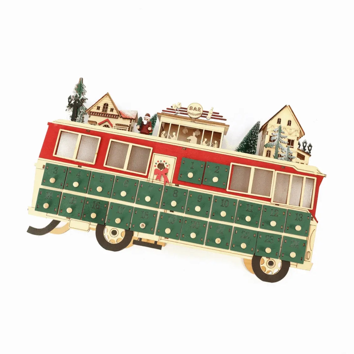 Wooden Bus Christmas Countdown Advent Calendar – Sydney Trendshop