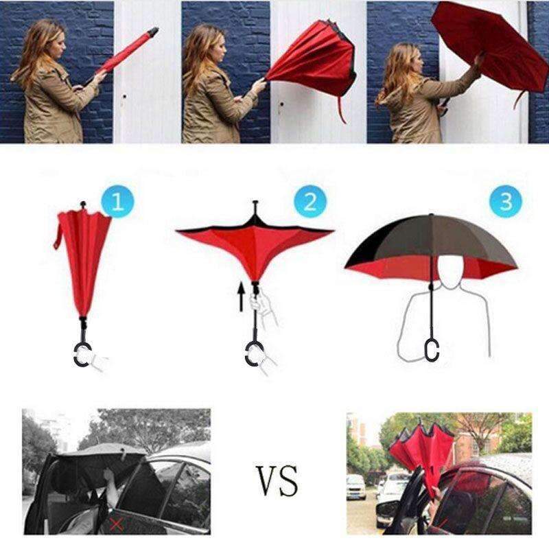 Double-Layer Hands-Free Inverted Umbrella – Sydney Trendshop